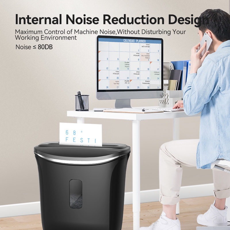 Deli 6 - 10 Sheets Paper Feede Automatic Cutting Paper Shredder 12L ...