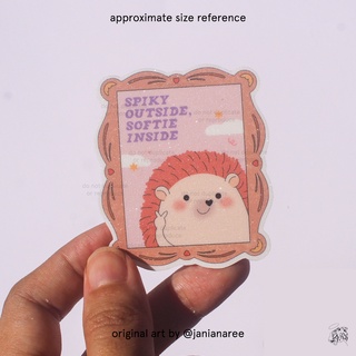 Spiky Outside, Softie Inside Glitter Sticker (Tags: aesthetic deco ...