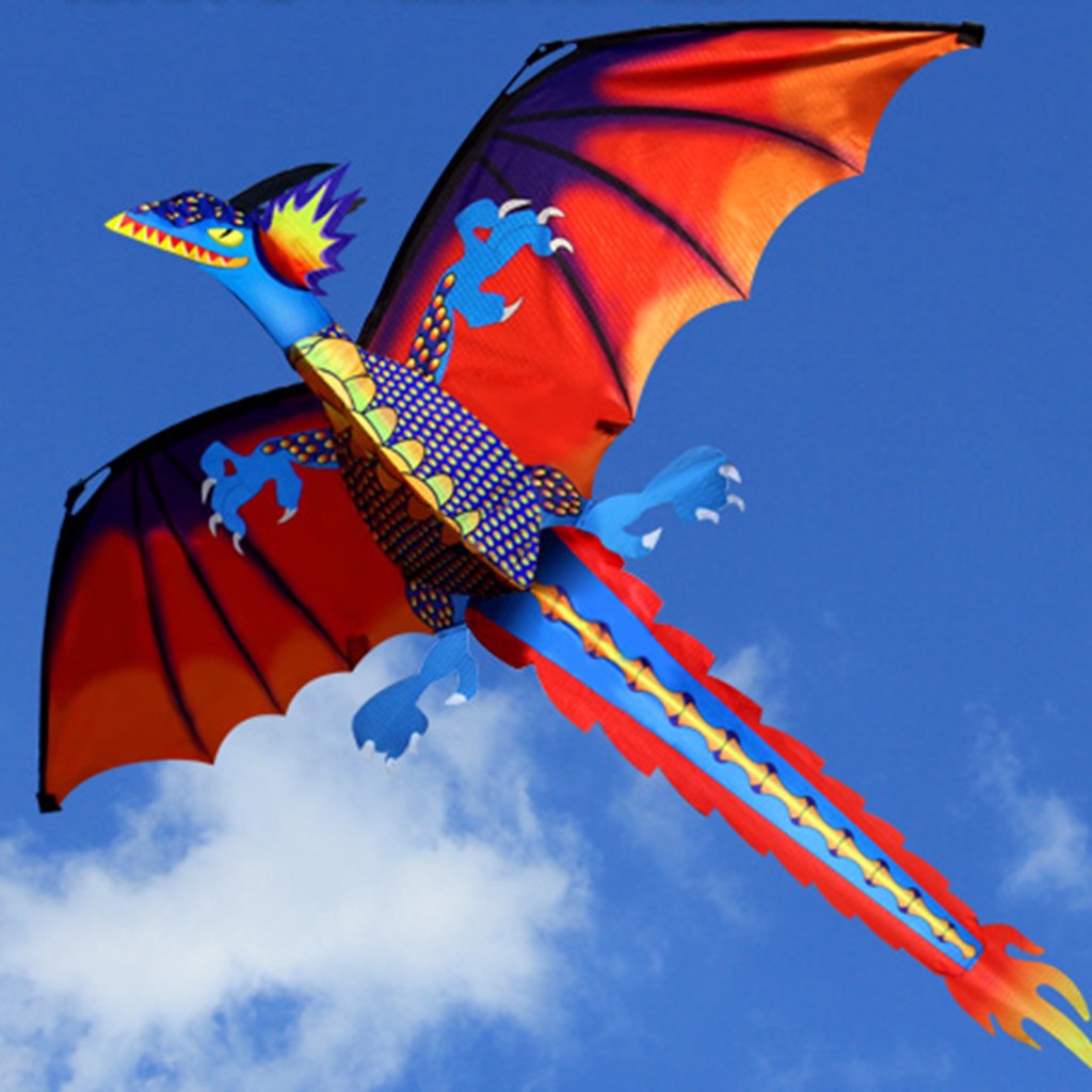 3D Dragon Kite With Tail Kites For Adult 100m Kite Line | Shopee ...