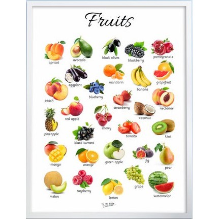 AMBREPH: LAMINATED FRUIT CHART l A4 A3 SIZE PHOTO GLOSSY PAPER | Shopee ...