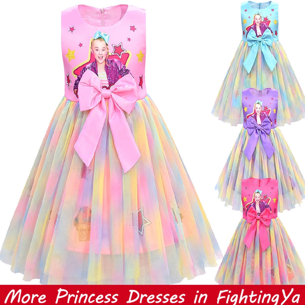 Girls Jojo Siwa Dress Girls Bow Vestidos Kids Party Birthday Dress ...