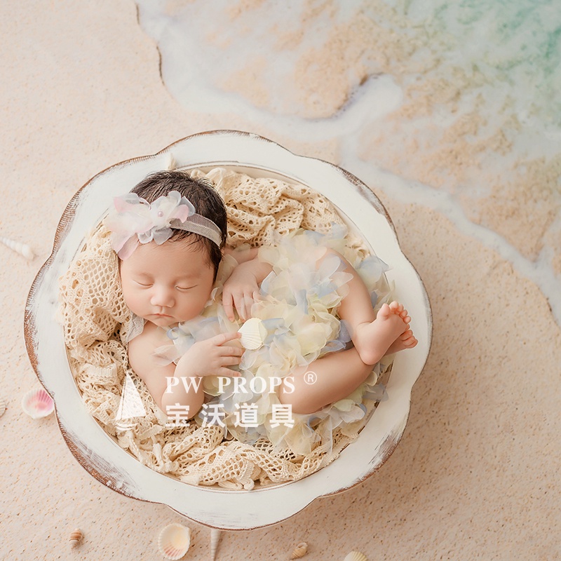 Baowa Props Retro Wooden Pot Newborn Baby Photo Full Month Theme Studio ...