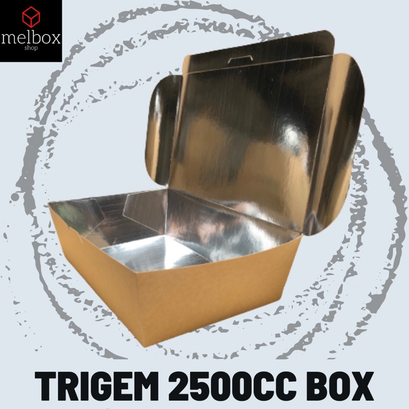[50 pcs] Trigem 2500cc Silver Laminated Brown Meal Box | Shopee Philippines