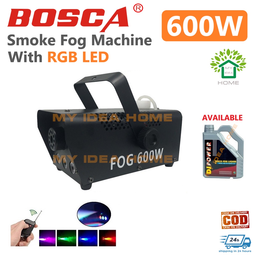 BOSCA 600W Fog Machine With Remote Control DJ Equipment 600W RGB LED ...