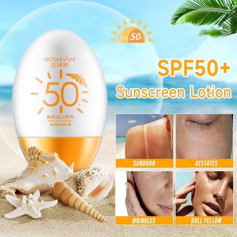 Whitening Sunscreen Lotion SPF50+ For Face UV Sunblock Cream Moisturize ...