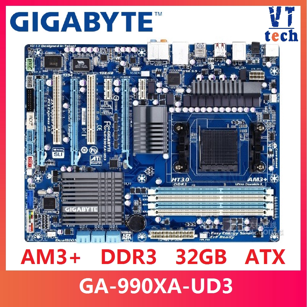GIGABYTE GA-990XA-UD3 Desktop Motherboard AMD 990X Socket AM3+ DDR3 32G ...