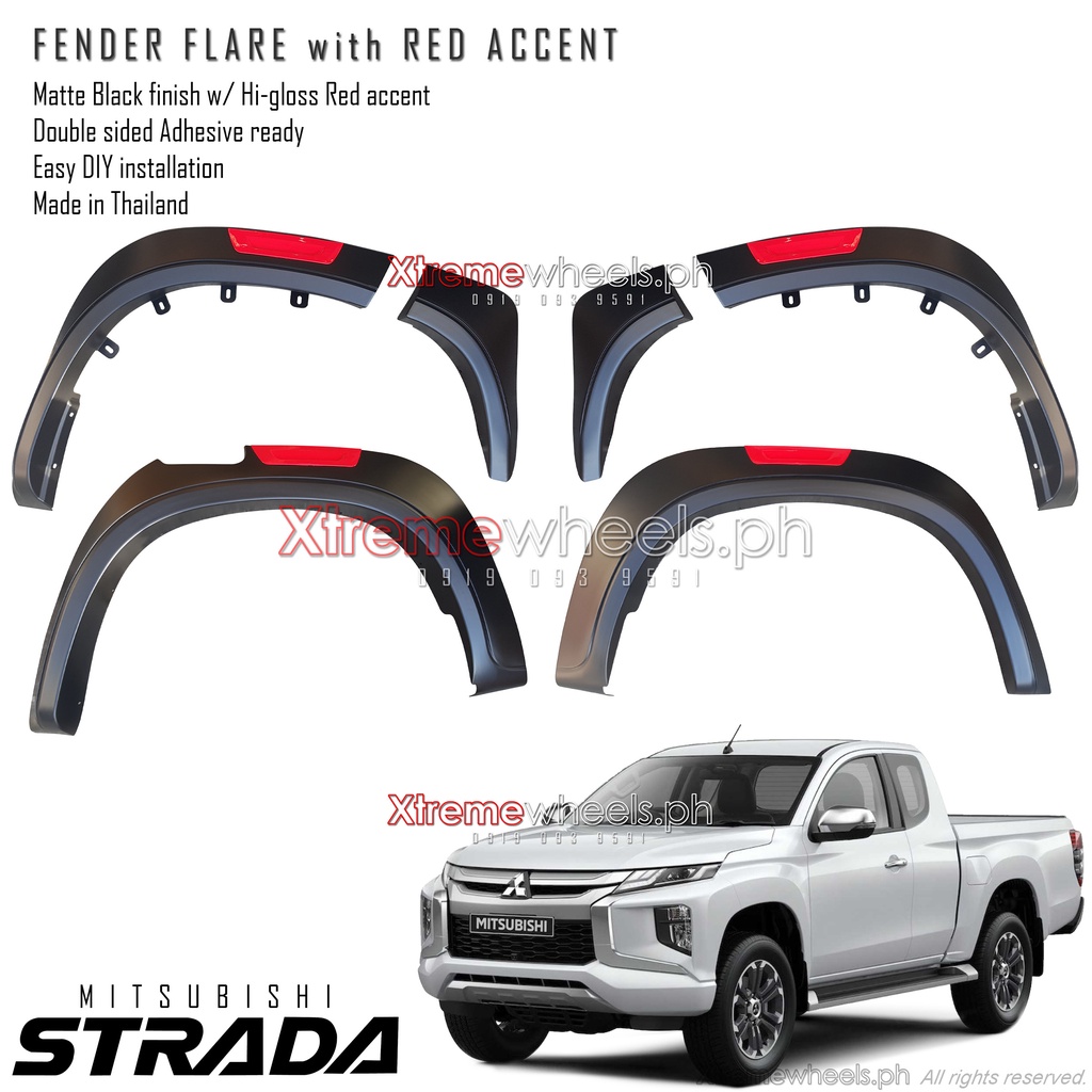Mitsubishi Strada 2019-2023 Fender flare with RED Version 2 Thailand ...
