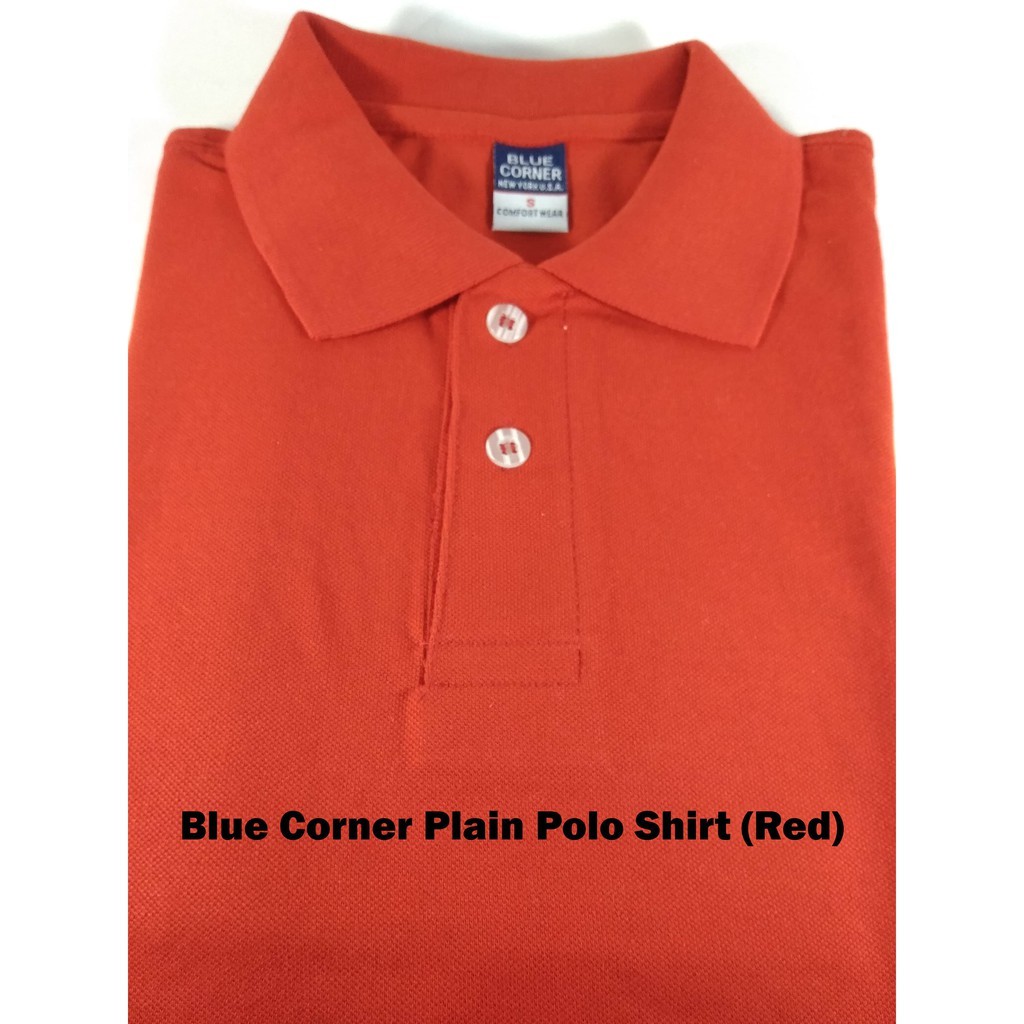Original BLUE CORNER plain Polo Shirt (Red) | Shopee Philippines