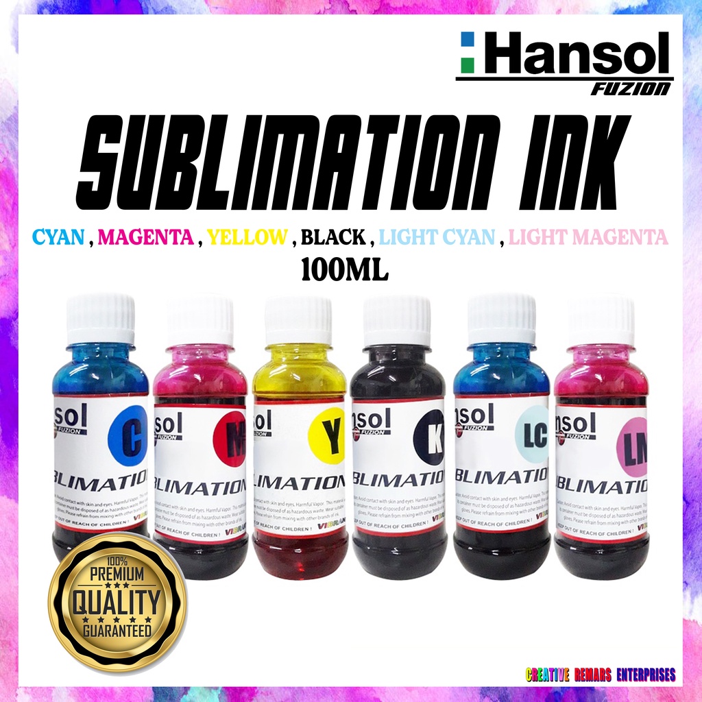 HANSOL FUZION SUBLIMATION INK VIBRANT 100ML | Shopee Philippines