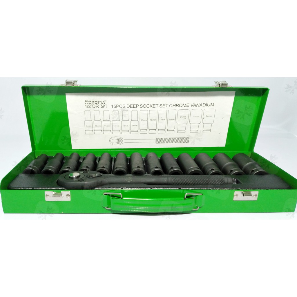 Hoyoma 15pcs. Deep Socket Wrench Set 1/2" Drive (6 Point) | Shopee ...