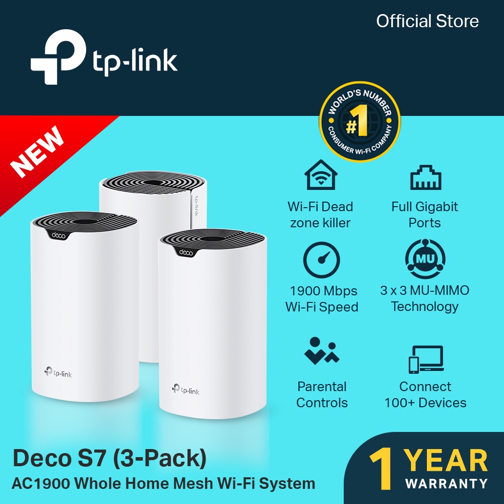 TP-Link Deco S7 AC1900 Whole Home Mesh Wi-Fi System (3-pack) | Shopee ...