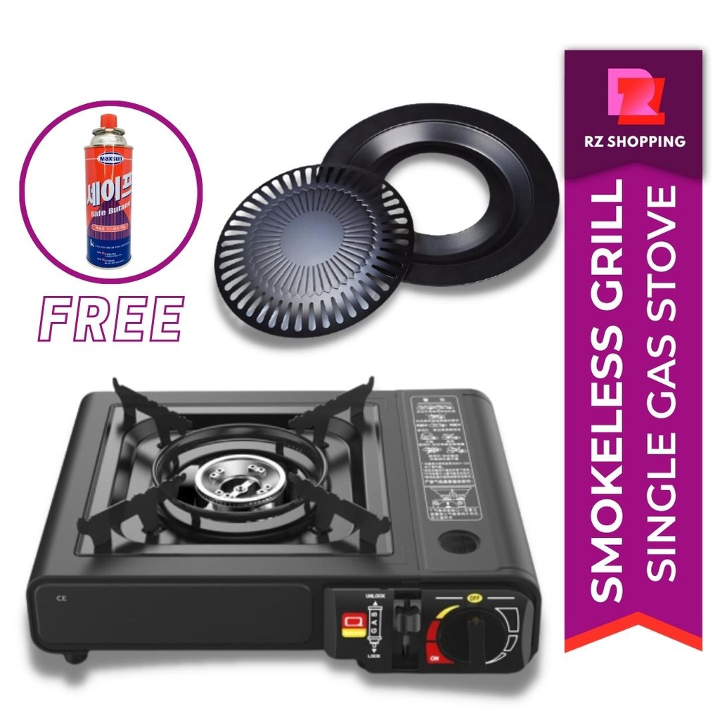 Korean Smokeless BBQ Pan & Single Stove Party Set, Griller Samgyupsal ...