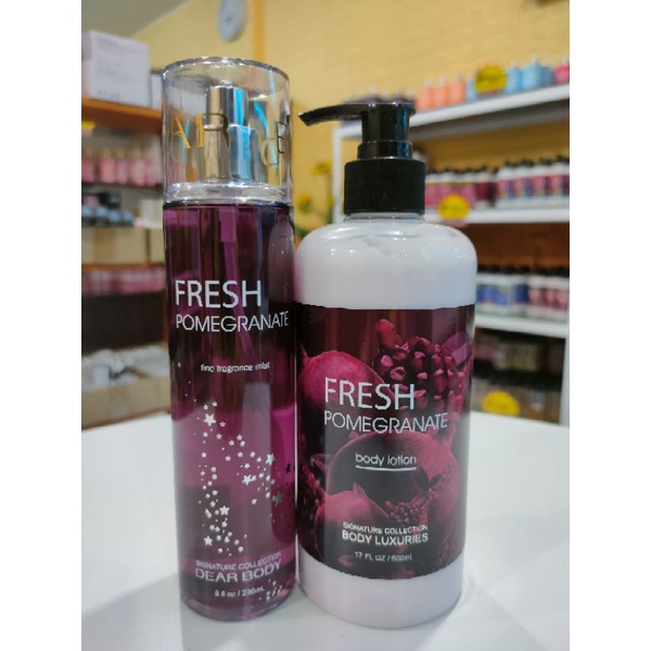 FRESH POMEGRANATE Fine Fragrance Mist 236ml & Body Lotion 500ml ...