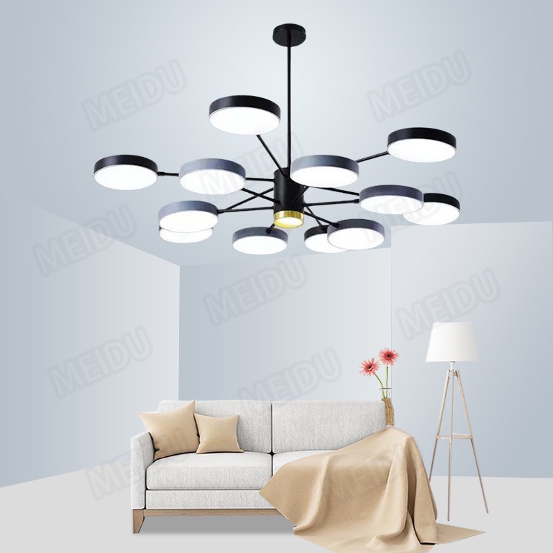 3 Color lights Nordic Ceiling Light living room Minimalist chandelier ...