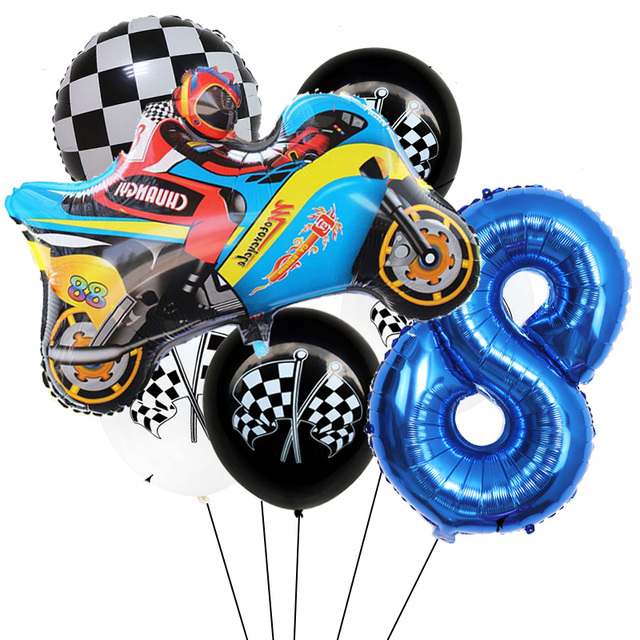 Motorcycle Theme Decor Ballon Racing Flag Race Car Party Ballon Baby ...