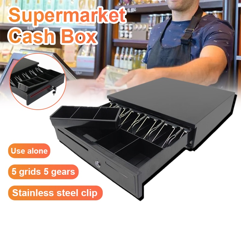 Cashier Box Supermarket Drawer Cash Box Bills 5 Bills 5 Coins Trays ...