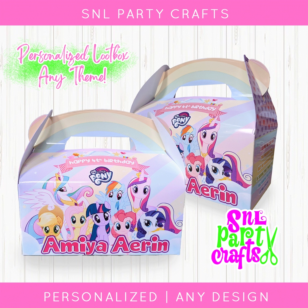 Little Pony Loot box Loot bag Candy Box for Birthday Gable box Little ...