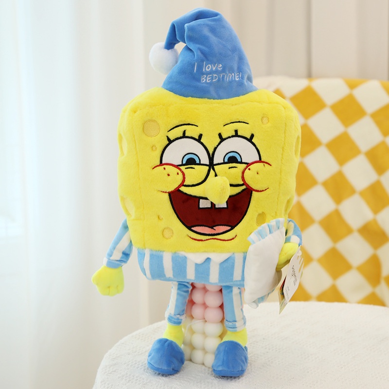 30cm SpongeBob Pajamas Party Plush Sleeping Doll Stuffed Toy Cute ...
