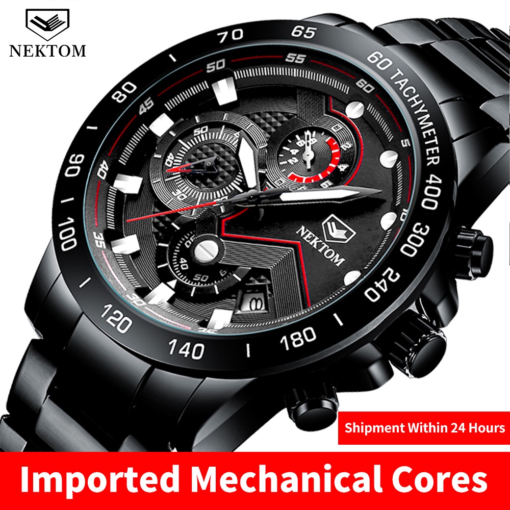 NEKTOM Men's Watch Waterproof Military Sports Chronograph Watch Genuine ...