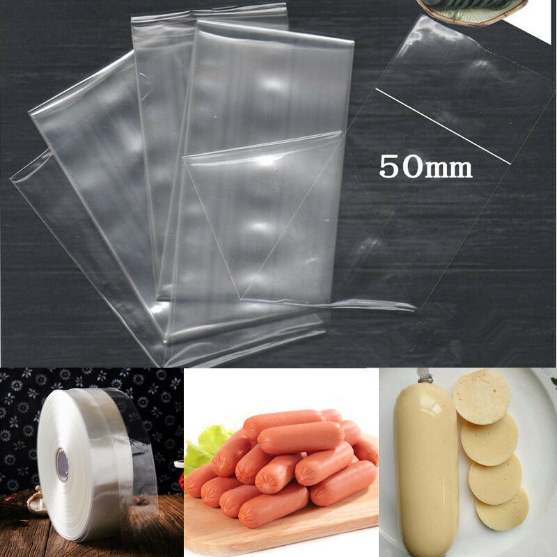 5M Sausage Casings 50mm Wide Shell Food Grade Inedible Plastic Pork ...