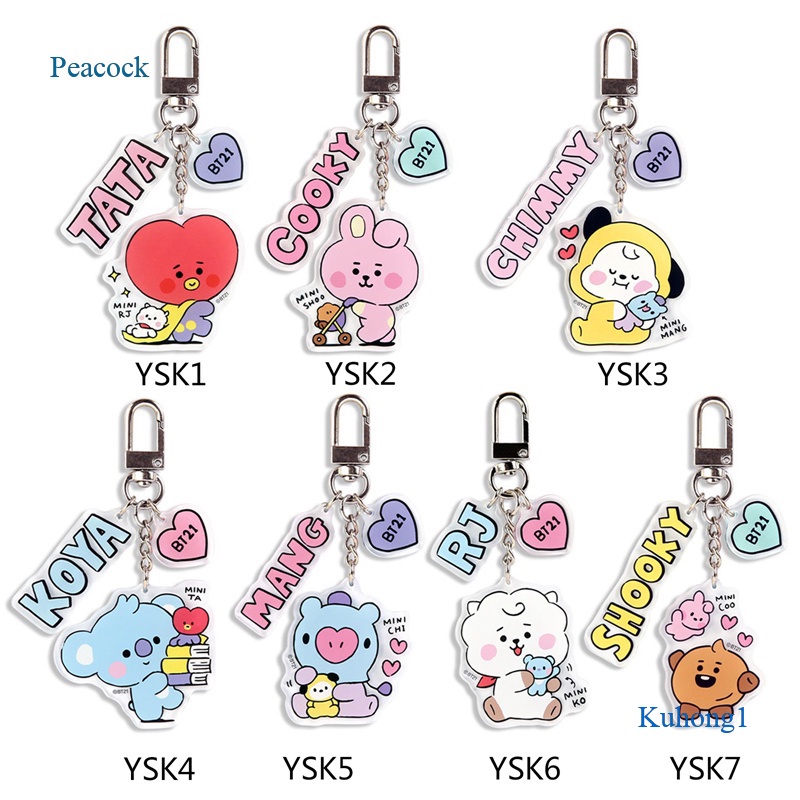 XTE BT21 Keychain Koya RJ Shooky Mang Chimmy Tata Cooky Keychain Kpop BTS BT21 Accessories BT21 ...