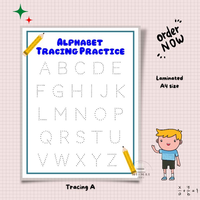 LAMINATED A4 SIZE CHART (ALPHABET TRACING) / MI-MAI PRINTS | Shopee ...
