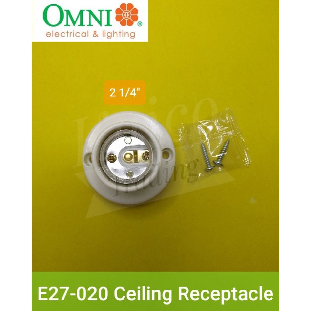 Omni E27 Ceiling Receptacle with screw 2 1/4", 4 1/5" diameter (White ...