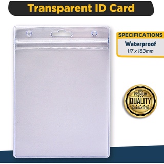 (20pcs) A6 ID Card Holder with Zip Lock Waterproof Vertical ID Case ID ...