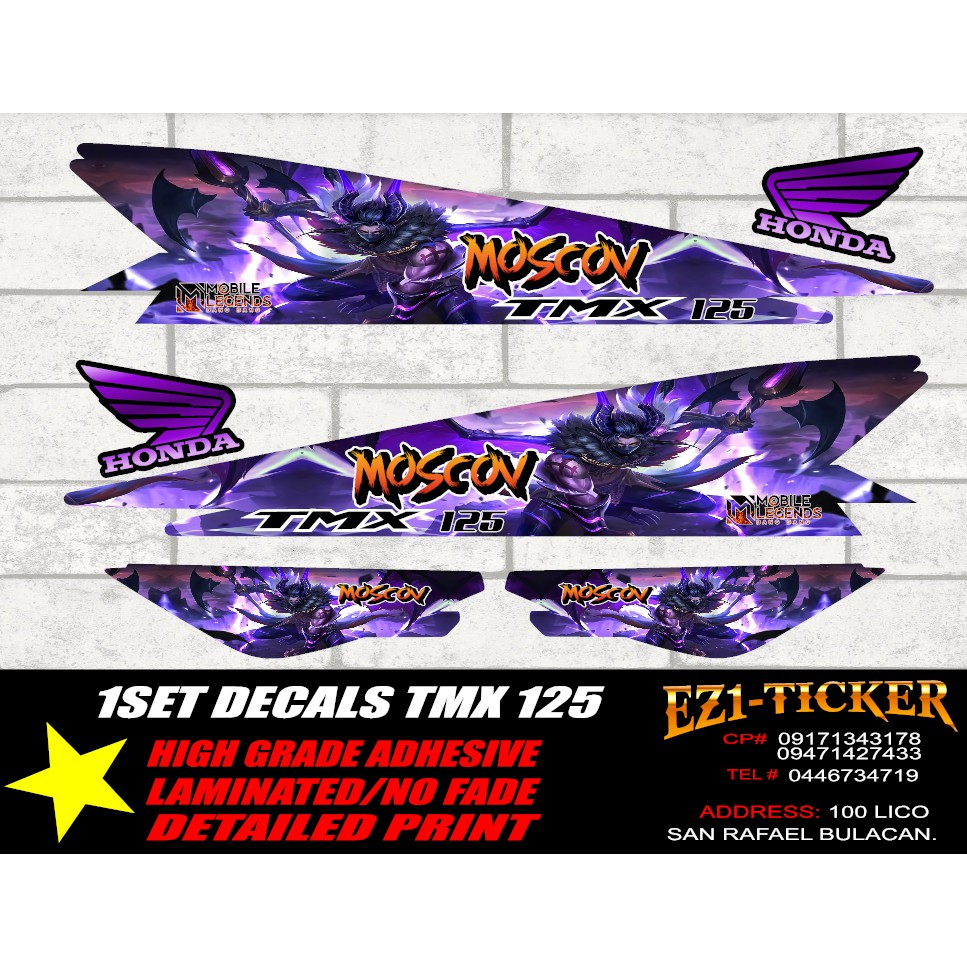 MOSCOV ML TMX 125 DECALS Sticker with 3years warranty *fade proof ...