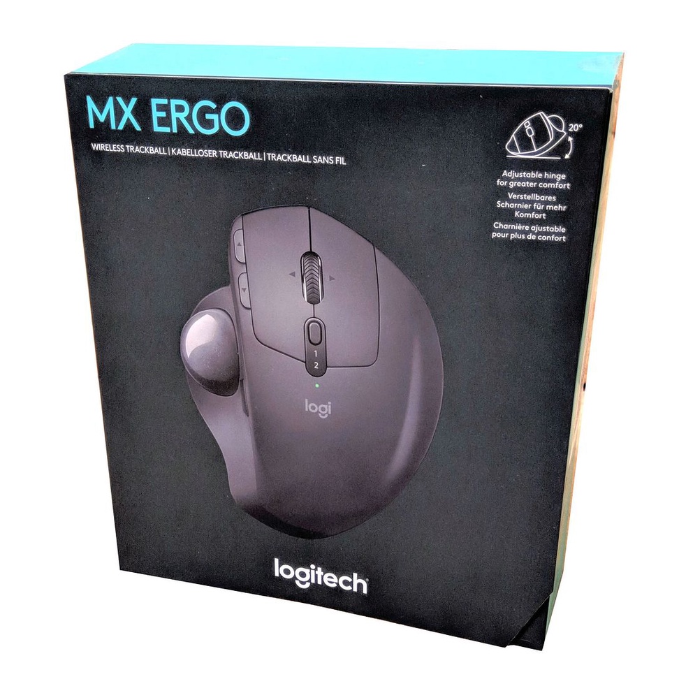 Logitech MX Ergo Advanced Wireless Trackball Mouse with Tilt Plate ...