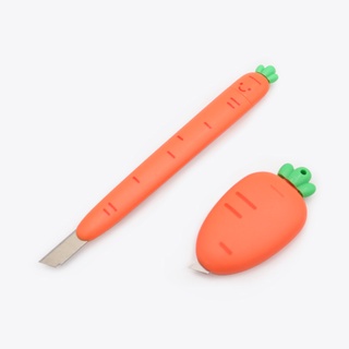 Daiso Korea Cute Carrot Pen Knivers & Paper Cutter Utility Knife (2 ...
