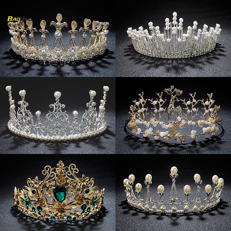 Bridal Baroque Crown Korean Style Luxury Elegant Headdress Wedding ...