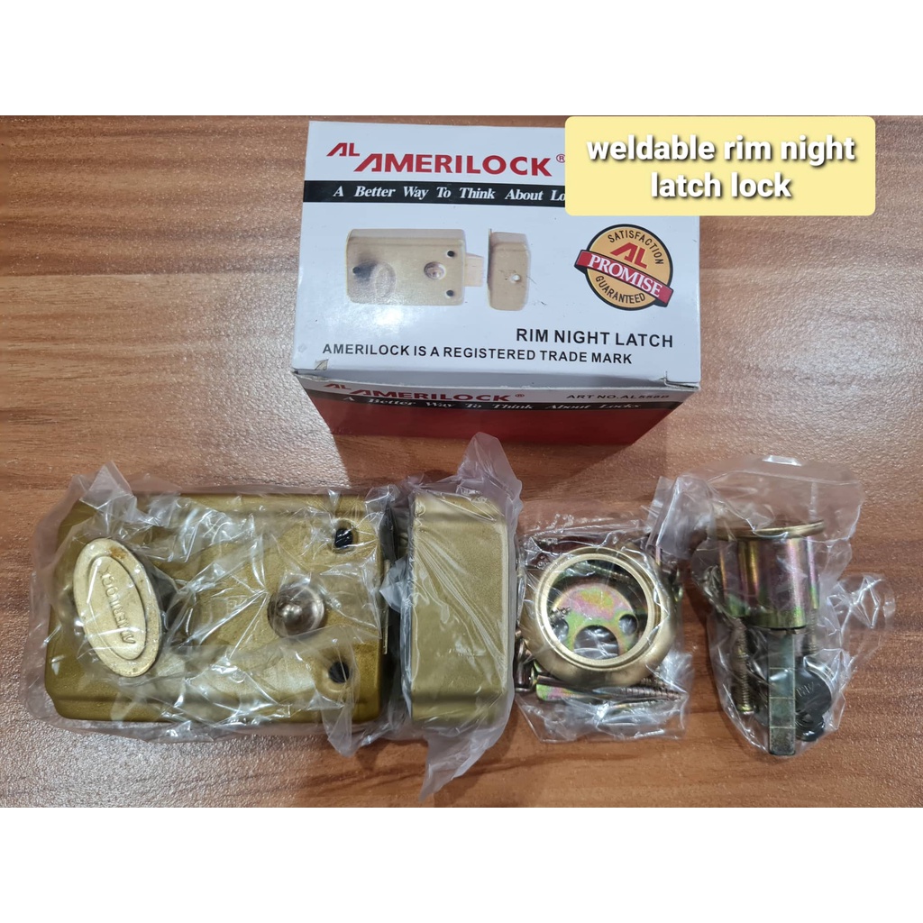 Amerilock Rim Night Latch Brass Lockset Steel Metal Gate Weldable Lock ...
