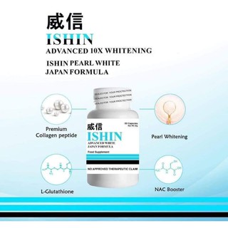 Ishin gluta advanced 10x whitening pearl white japan formula gluta 60 ...