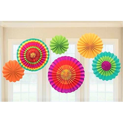 6 in 1 Simple Rainbow Paper Fan Decoration for Rainbow Color Scheme ...