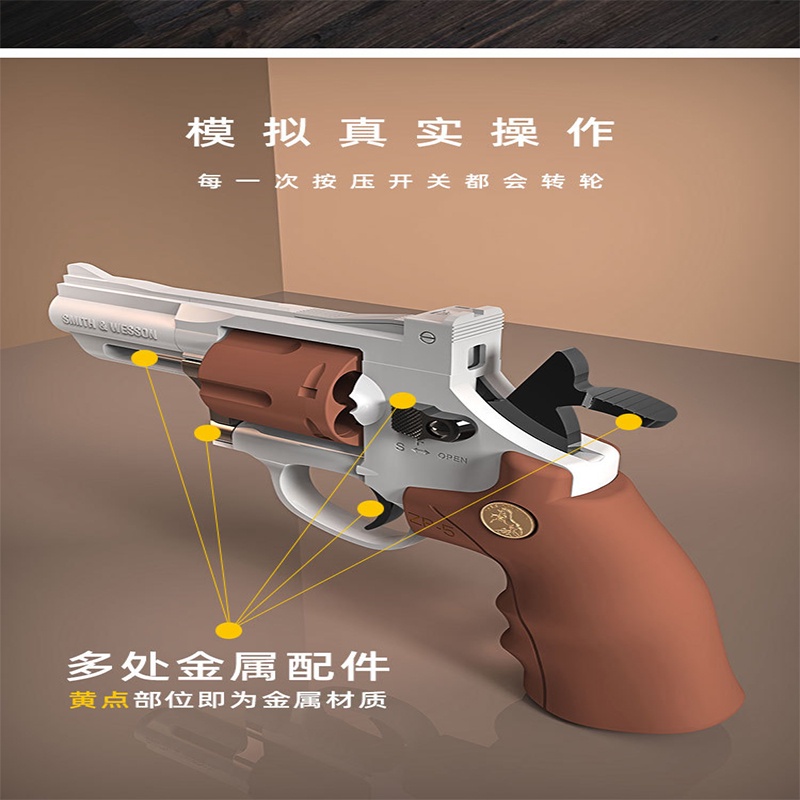 ZP5 Revolver Pistol Launcher Safe Soft Bullet Toy Gun Weapon Model ...