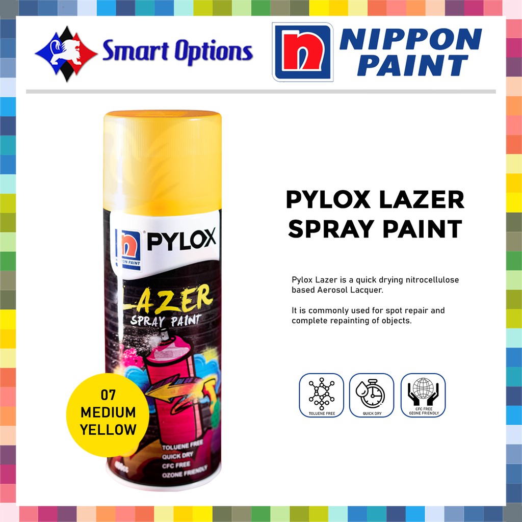 Pylox Laser Spray Paint Medium Yellow #07 | Shopee Philippines