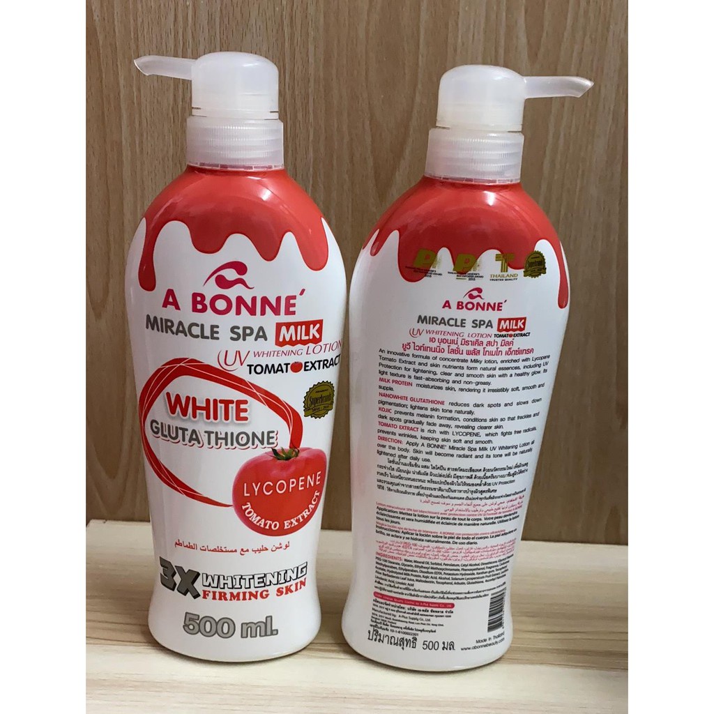 A Bonne Miracle Spa Milk Whitening Lotion (200mL/500ml) | Shopee ...