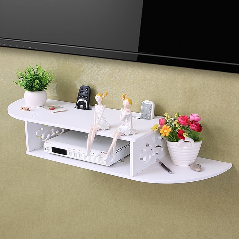 Wall Mounted Shelf Hanging Shelf Storage Rack Router Wireless Wifi TV ...