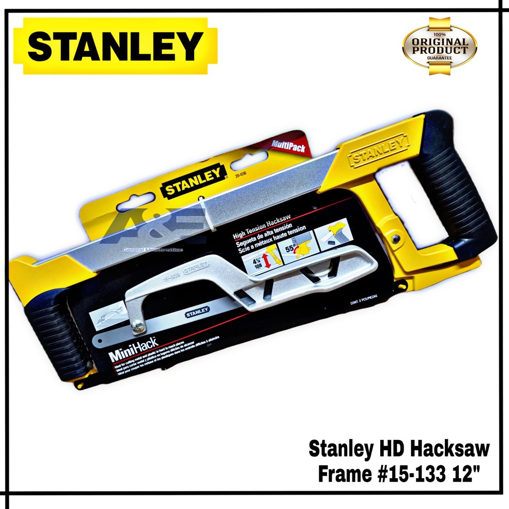 Stanley 20-036 High-Tension Hacksaw and Metal Mini-Hack | Shopee ...
