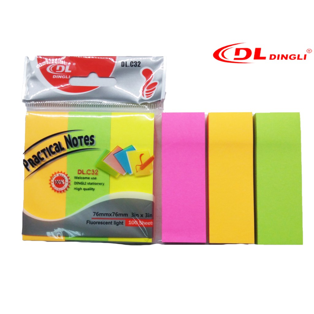 100 Sheets/Pad Sticky Note 3 Color 3 x 3 Inches (DLCN-13) | Shopee ...