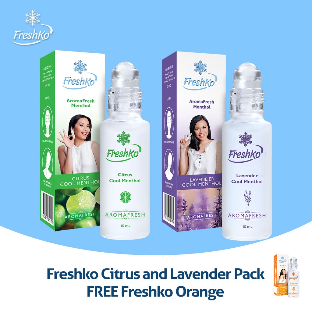FreshKo Essential Oil Roll-On (Lavender and Citrus Variants) Value Pack ...