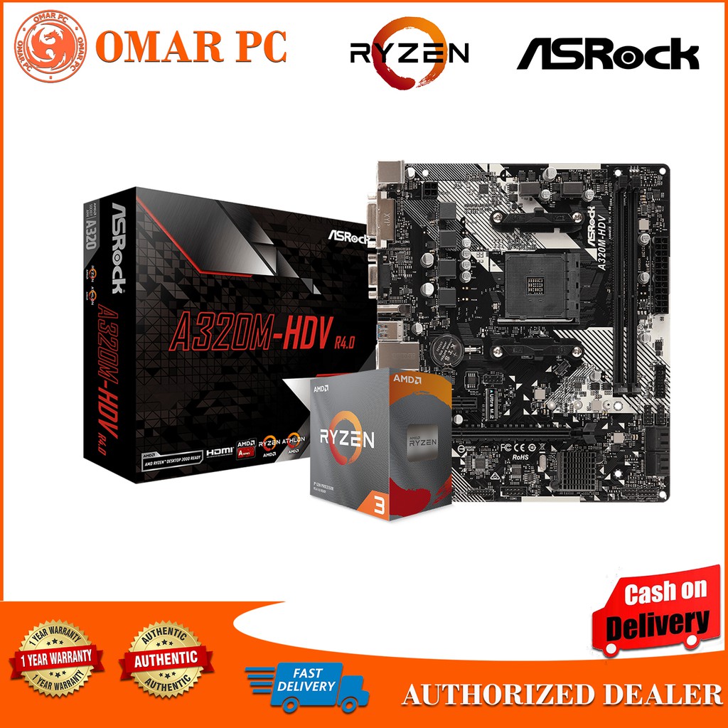 ASROCK A320-M HDV R4.0 & RYZEN 3 3100 3RD Gen BUNDLE | Shopee Philippines