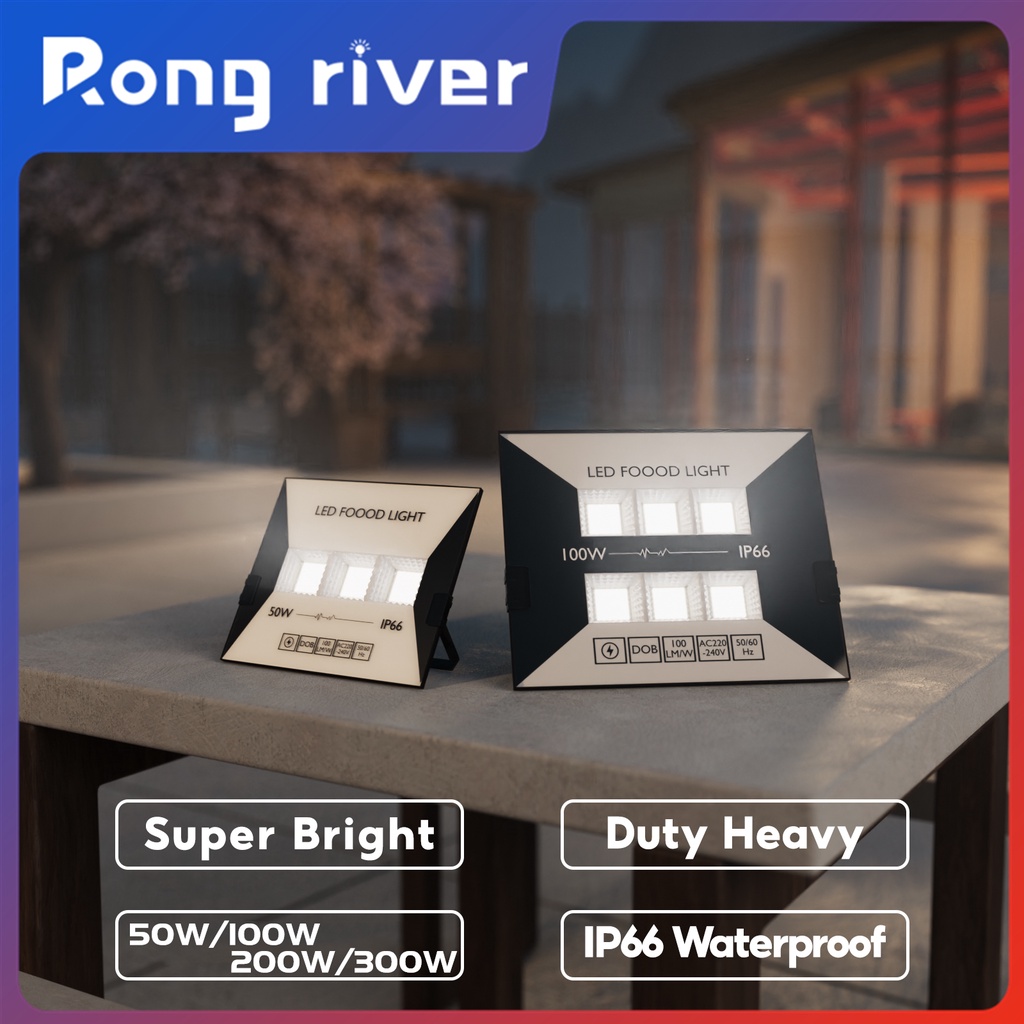 Rong River 220v LED Outdoor Spot Light 50w 100w 200w 300w Super Bright Ip66 Waterproof Flood For ...