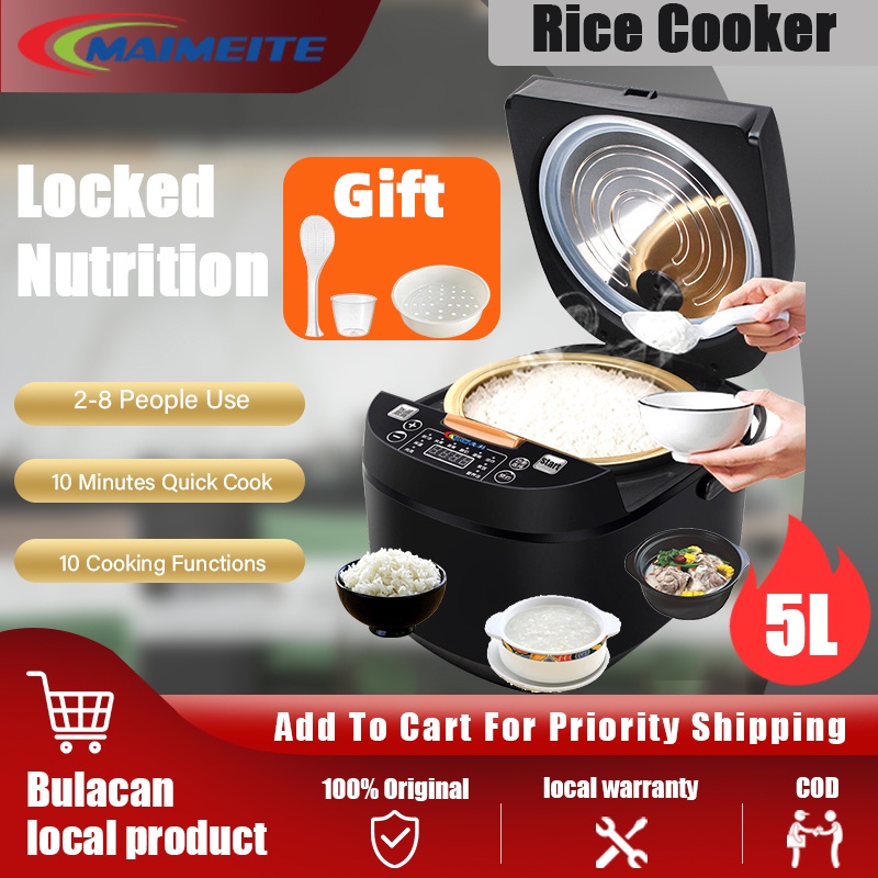 Smart big rice cooker 5L large capacity menus full touch screen operation 10 Cooking Functions ...