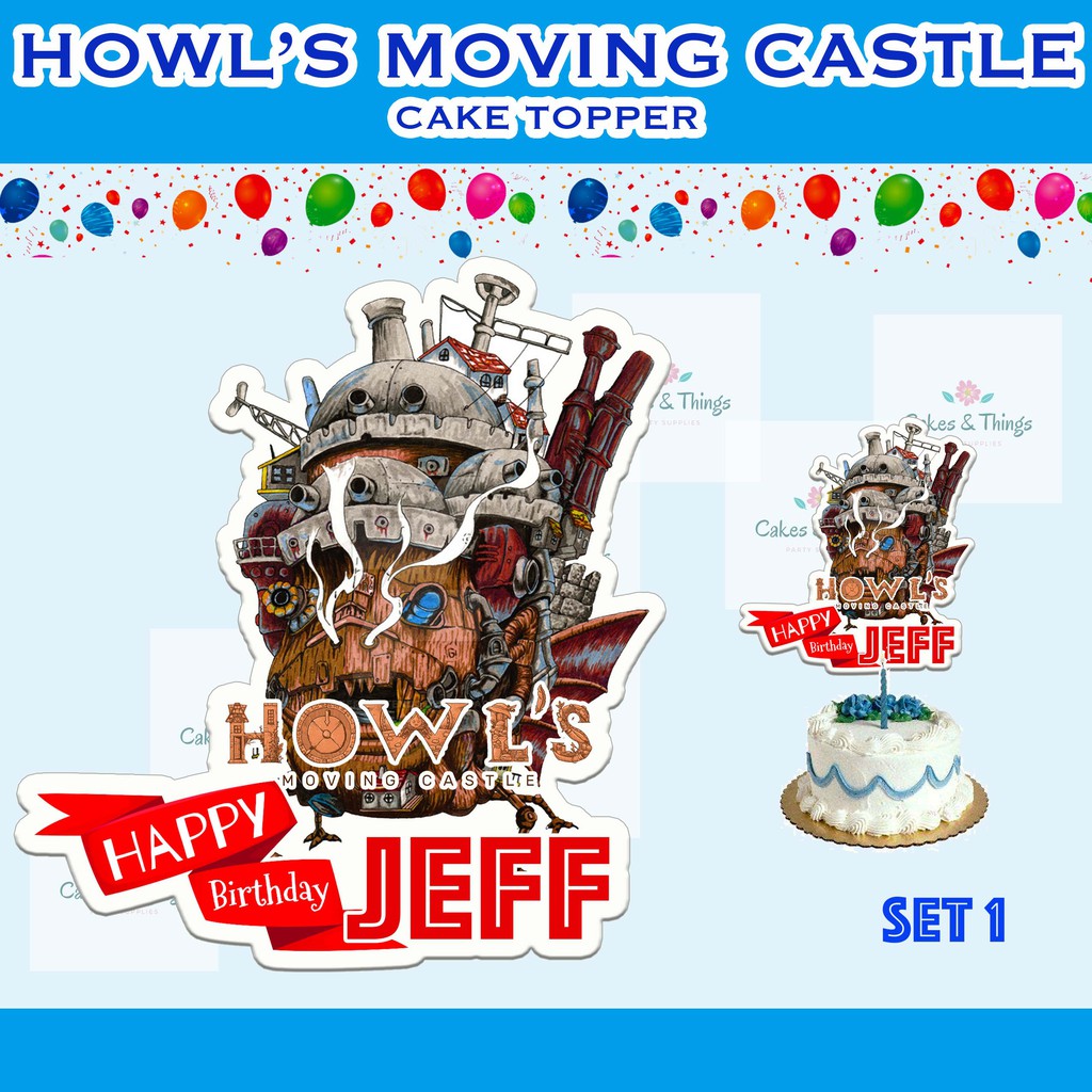 Howl's Moving Castle Cake Topper Cupcake Banner Party Decoration ...