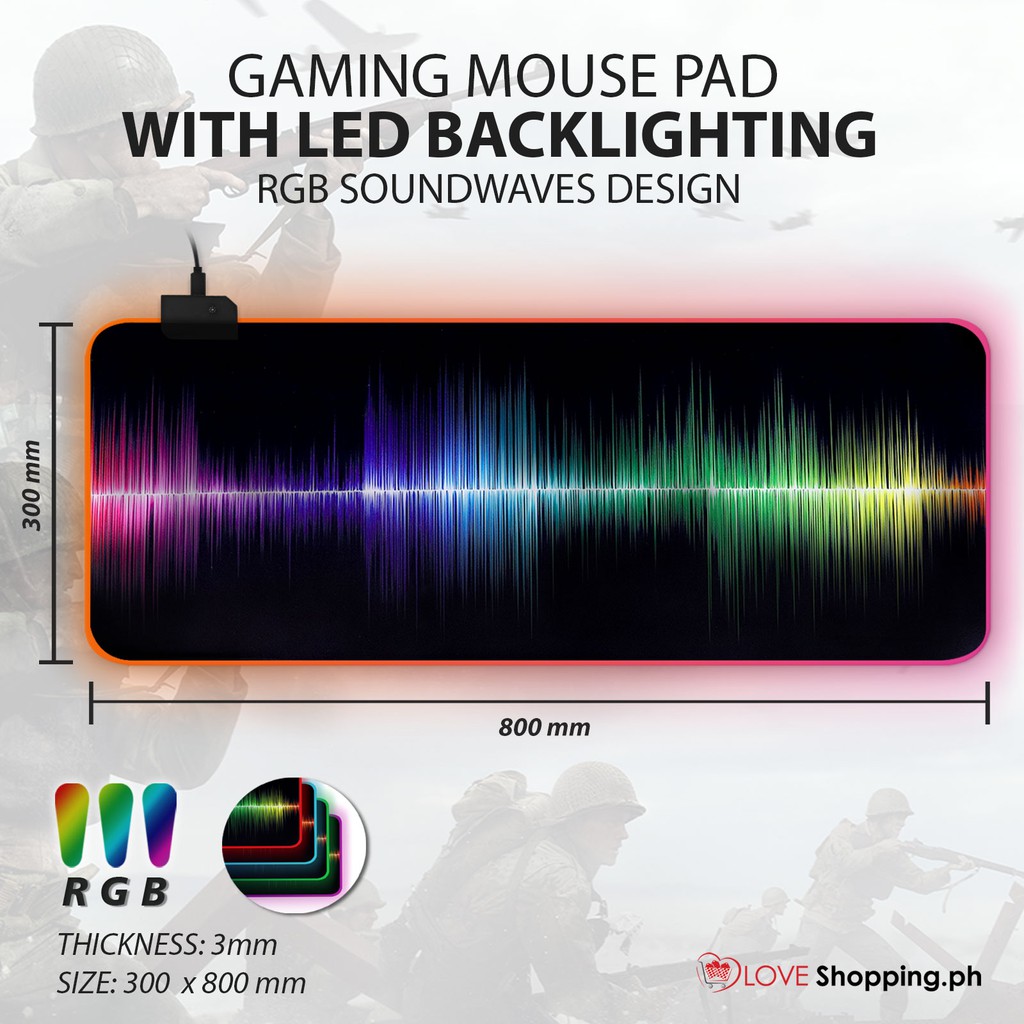 RGB Large Gaming Mouse Pad Long Extender Mouse with Colorful LED ...