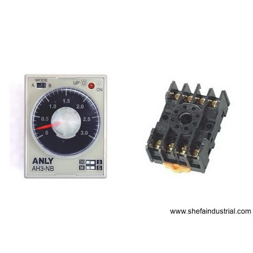 Anly AH3-NC Multi Range Timer with Socket Analog 220V AC, 6s / 60s / 6m ...
