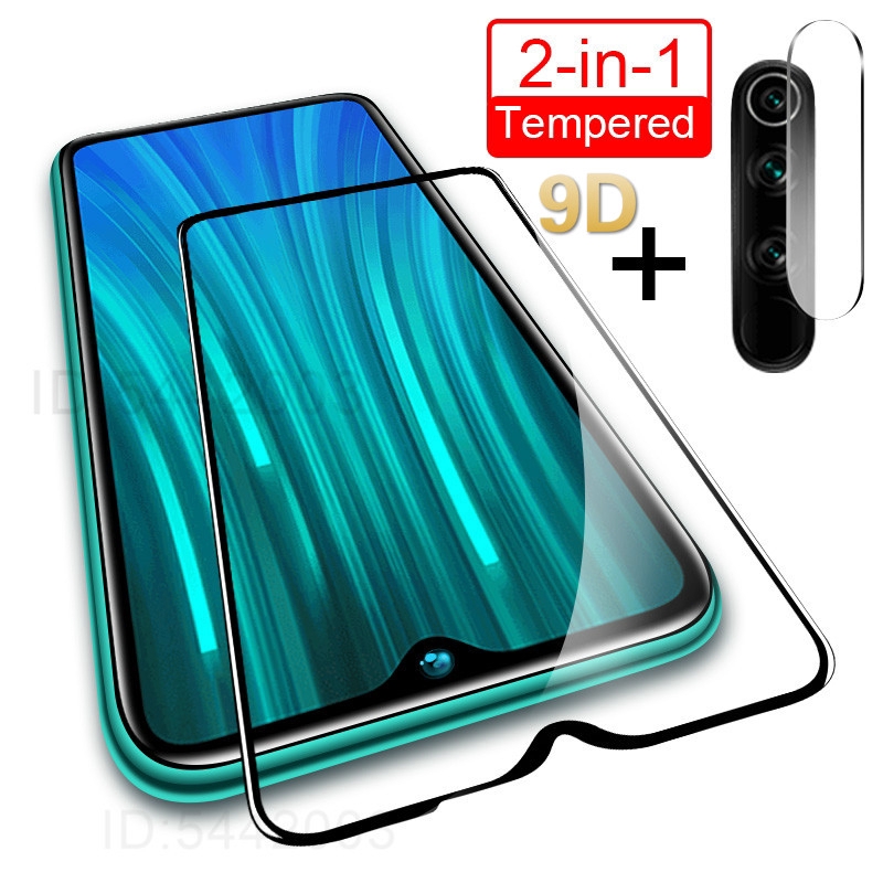 2 In 1 Full 9D Cover Glass Xiaomi Redmi Note 8/Pro 8T Tempered Glass ...