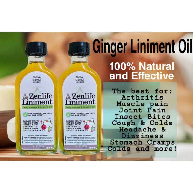 Ginger Liniment Oil (50ml) Body Massage and Relaxing Oil - 100% Natural ...